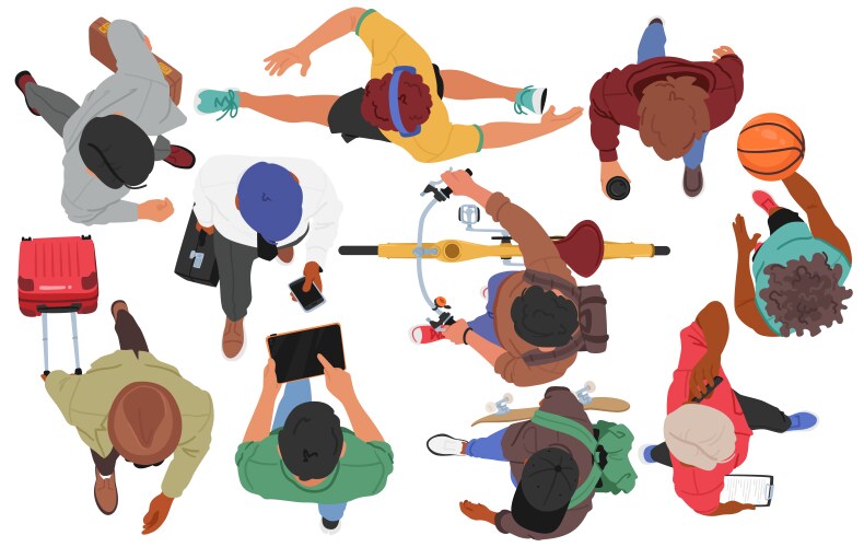People Walking Top View Vector Images (over 540)