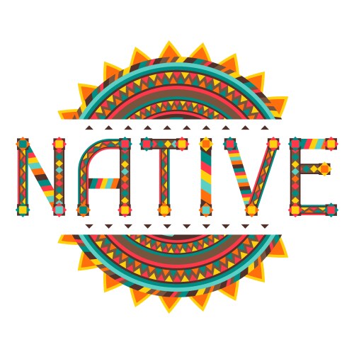 Ethnic design word with ornament Royalty Free Vector Image