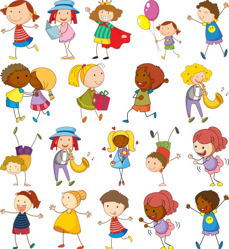 Kids cartoon set Royalty Free Vector Image - VectorStock