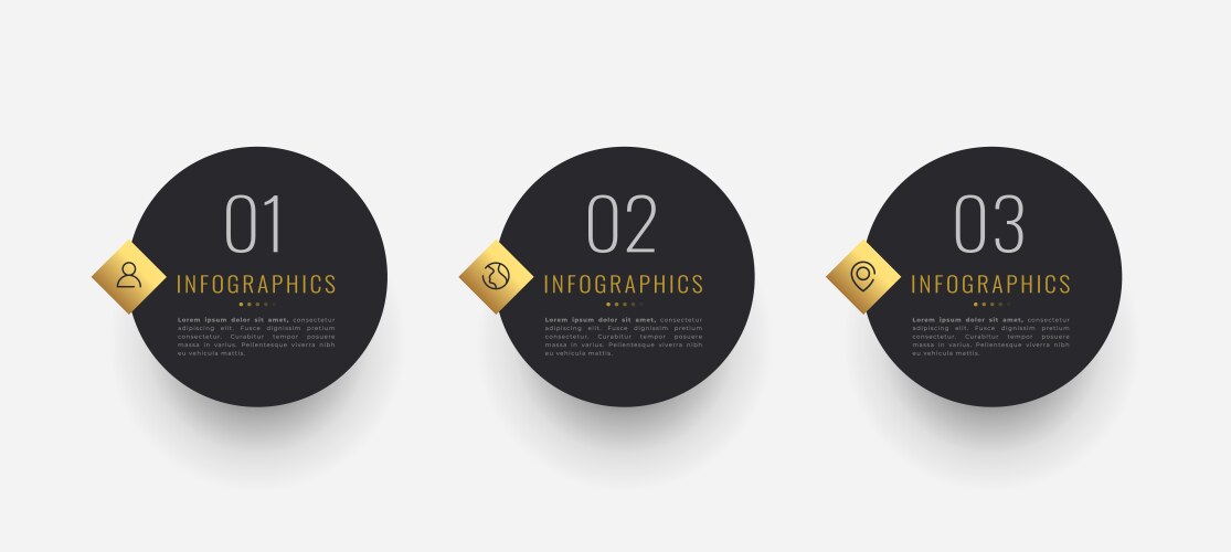 Modern 3 step business process chart banner Vector Image