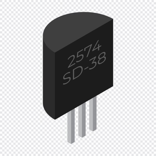 Transistor electronic component icon Royalty Free Vector