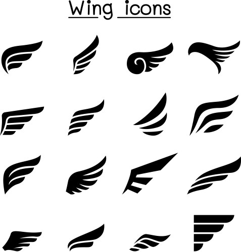 Wing Icon Collection Royalty Free Vector Image