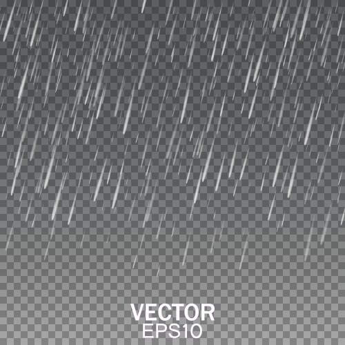 Rain drops isolated on transparent background Vector Image