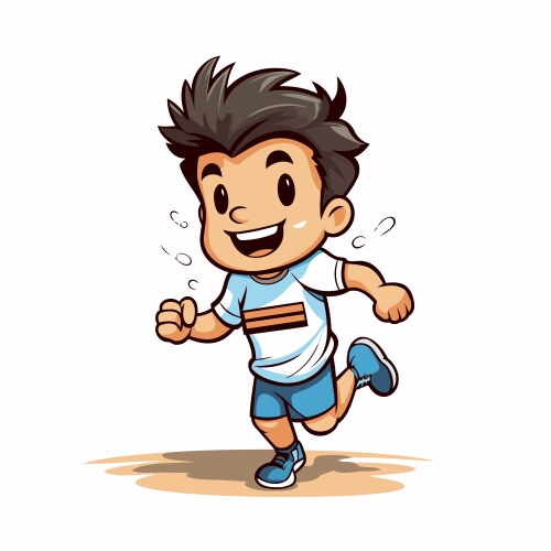 Cartoon man running fast isolated on white Vector Image