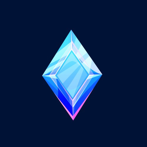 Crystal gemstone or precious gem stone icon Vector Image