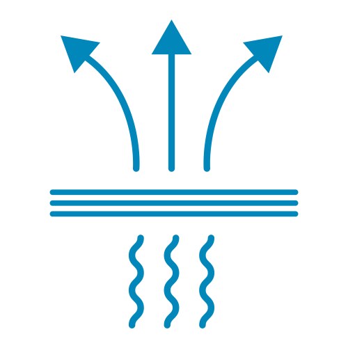 Breathable resistant icon waterproof material Vector Image