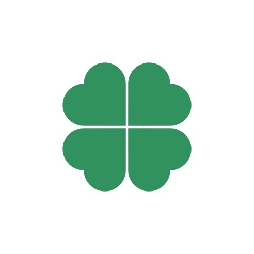 Five leaves clover icons Royalty Free Vector Image