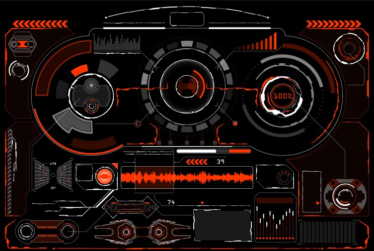 Circular digital hud visualisation data elements Vector Image