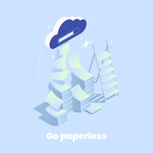 Go paperless flowchart Royalty Free Vector Image