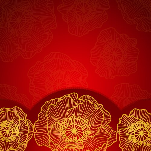 Abstract gold and red invitation frame Royalty Free Vector