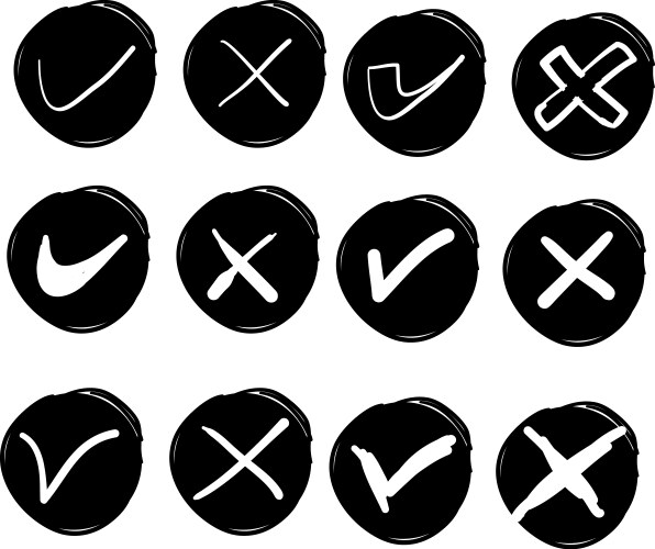 Doodle cross marks simple x shapes often used Vector Image