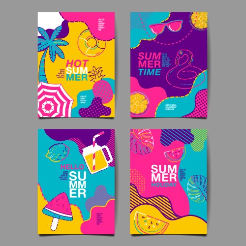 Summer layout design greeting card cover book Vector Image
