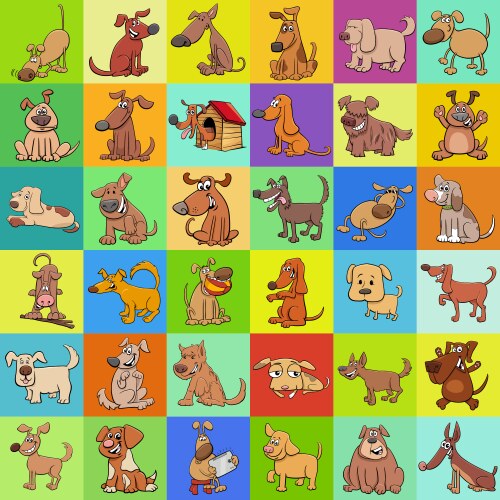 Pattern with cartoon dogs design Royalty Free Vector Image