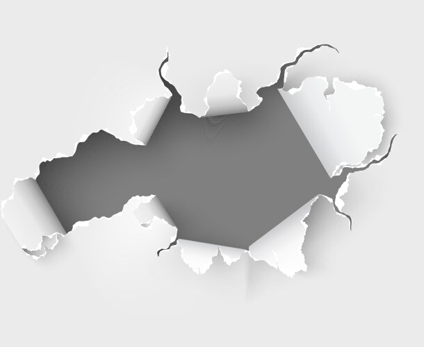 Hole torn in ripped paper Royalty Free Vector Image