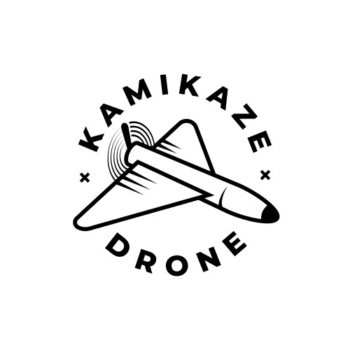 Kamikaze drone with propeller an unmanned aerial Vector Image