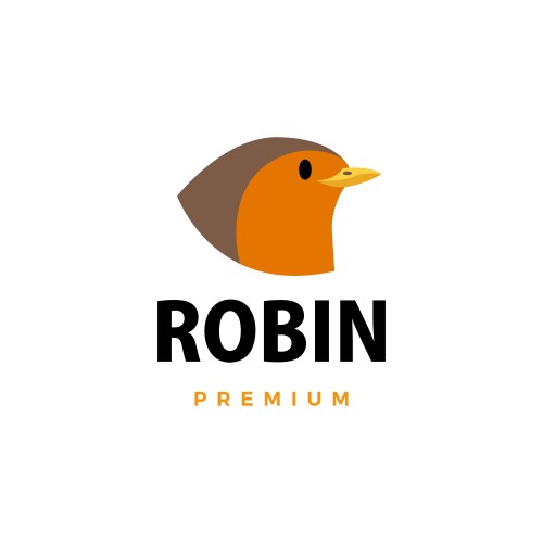 Robin bird isolated on white Royalty Free Vector Image