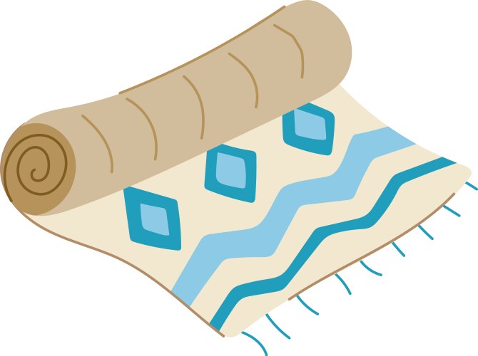 Textile boho rug cartoon Royalty Free Vector Image