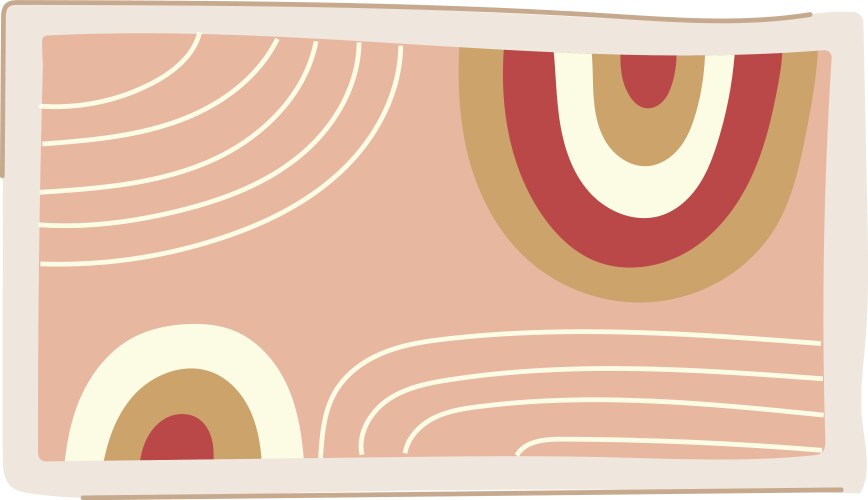 Carpet boho rug cartoon Royalty Free Vector Image