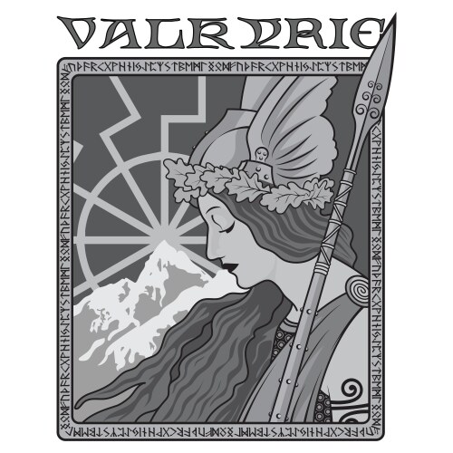 Viking design valkyrie in a winged helmet image Vector Image