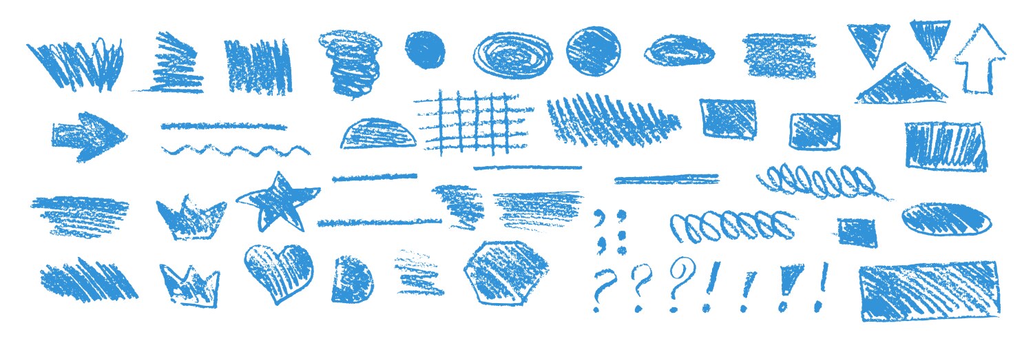 Colorful underline pencil hand drawn various Vector Image