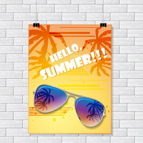 Cartoon doodles summer poster template Royalty Free Vector