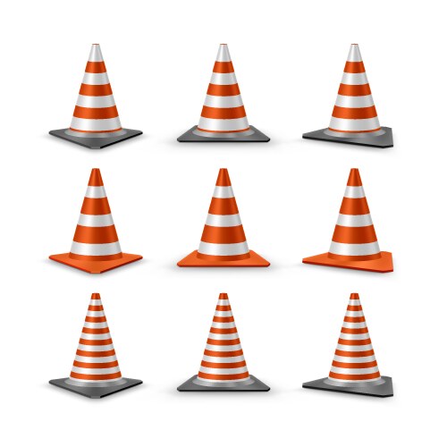 Traffic cone pattern in isometry on a white Vector Image
