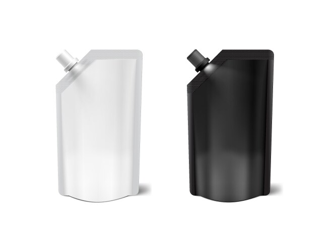 Realistic blank clear spout pouch doy bag Vector Image