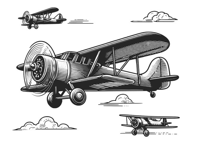 Vintage Airplane Vector Images (over 17,000)