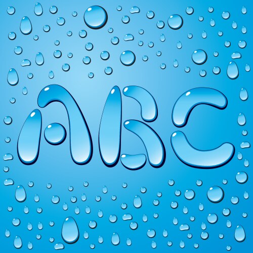 Water Drop Alphabet Letters Royalty Free Vector Image