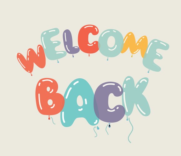 Welcome back inspirational quote hand drawn Vector Image