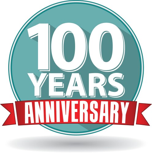 One hundred 100 years anniversary label sign Vector Image