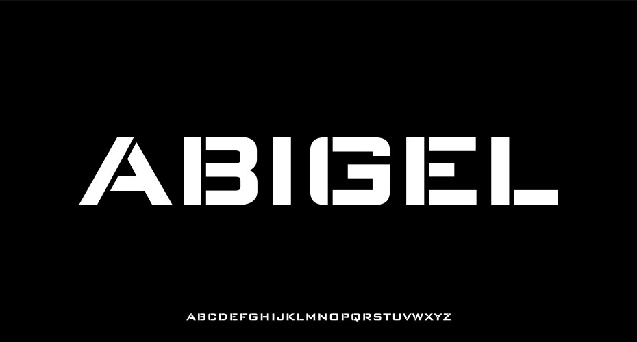 Hi tech font futuristic modern display typeface Vector Image