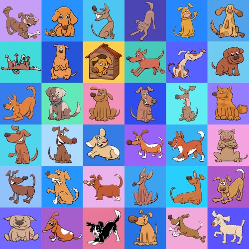 Pattern with cartoon dogs design Royalty Free Vector Image