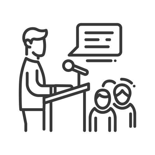 Public speaking concept icon Royalty Free Vector Image