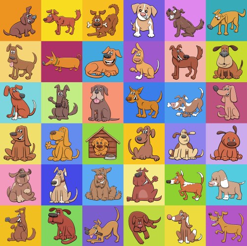 Pattern with cartoon dogs design Royalty Free Vector Image