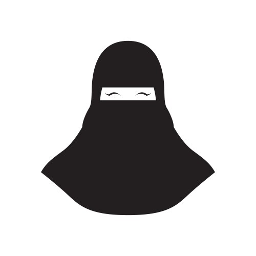 Women muslim dress icon logo Royalty Free Vector Image