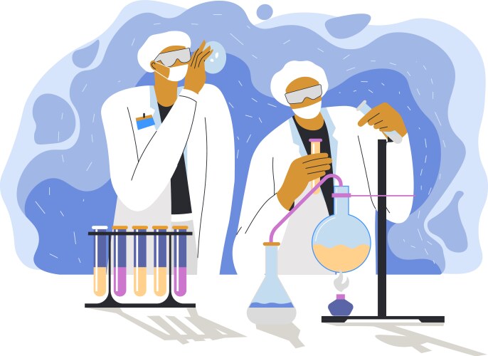 Flat science laboratory Royalty Free Vector Image