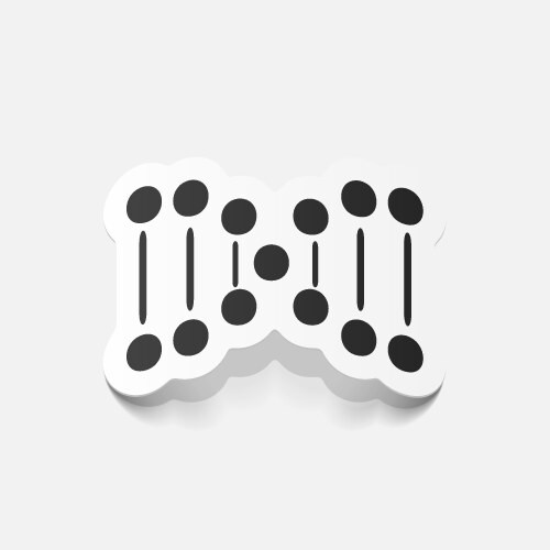 Paper sticker molecule and dna set for biology Vector Image