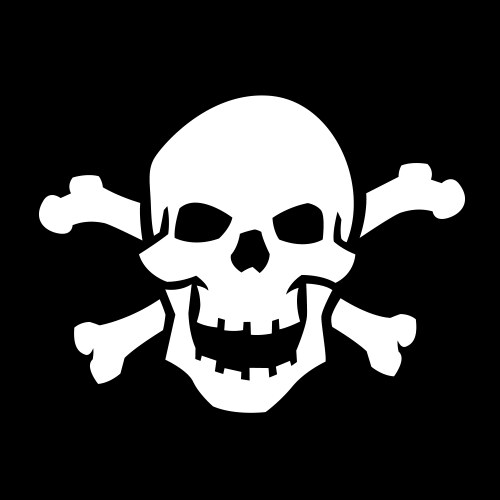 Skull wearing a gas mask and crossbones Royalty Free Vector