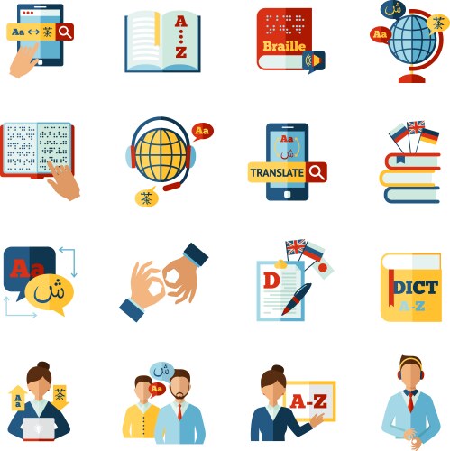 Multi language translator smartphone chat app Vector Image