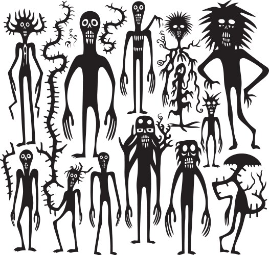 Doodle deadlock zombies emblem wacky Royalty Free Vector