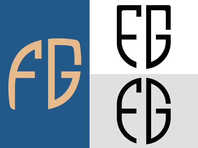 Creative initial letters fg logo designs bundle – Royalty-Free Vector ...