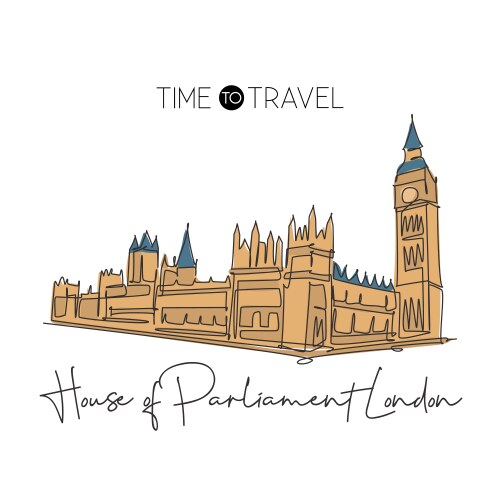 One single line drawing house of parliament Vector Image