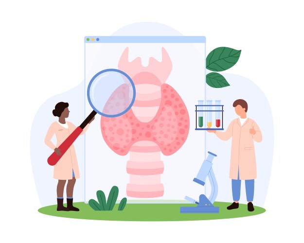 Thyroid gland health with healthy and unhealthy Vector Image