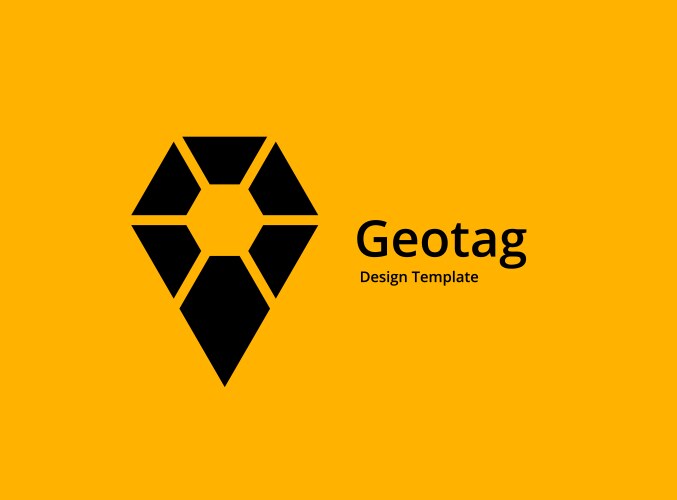 Geotag or location pin logo icon design Royalty Free Vector