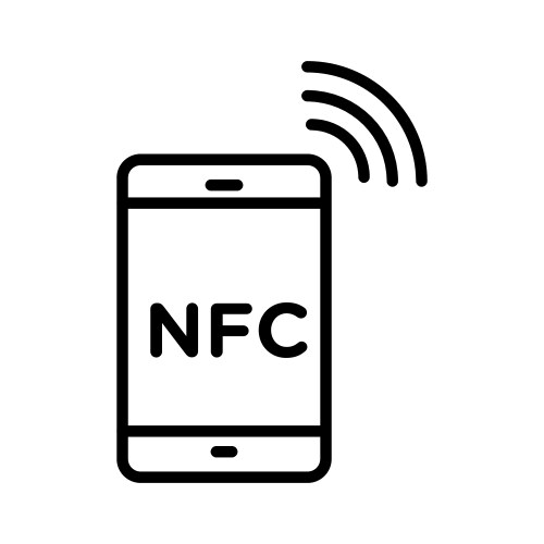 Nfc communication icon set smartphone contactless Vector Image