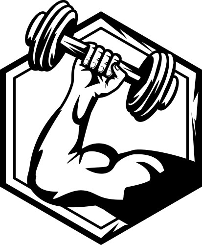 Gym emblem exercise Royalty Free Vector Image - VectorStock