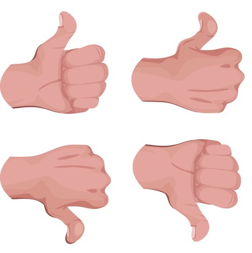 Like unlike buttons thumbs up and down isolated Vector Image
