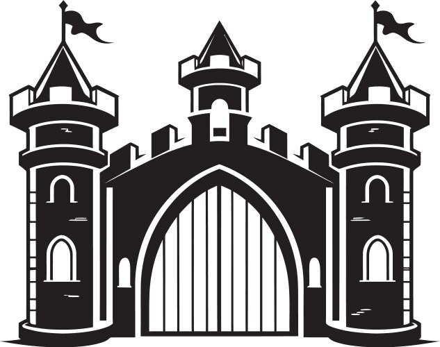 Kingdomentrance castle gate symbol fortressentry Vector Image