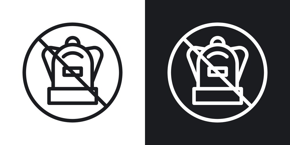 No backpacks allowed sign icon set prohibition Vector Image